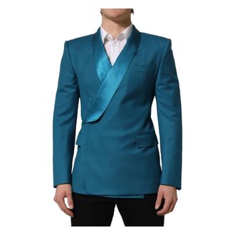 Dolce & Gabbana Eleganter Zweireihiger Mantel-Blazer - - Jackets - Herren - Gr&uuml;n - S