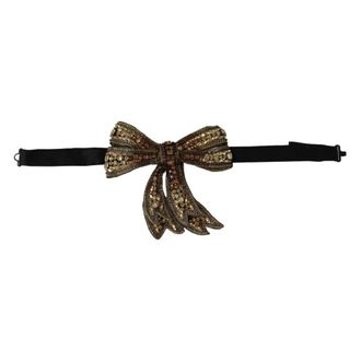 Dolce & Gabbana Goldfarbene Seidenfliege mit Strassverzierungen - - Accessories - Damen - Gelb - ONE SIZE