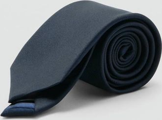 Mango Cravate soie unie bleu marine - Homme - Taille unique - MANGO MAN