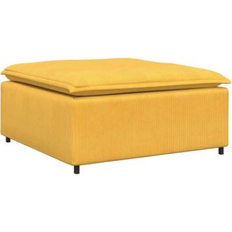 vidaXL Modulares Sofa Fu&szlig;hocker-Modul Hellgelb 100x100x48 cm Vidaxl