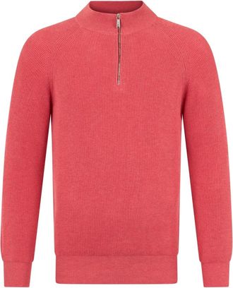 Moorer Homme, Pulls, Rouge, Taille: L Pull &agrave; demi-zip