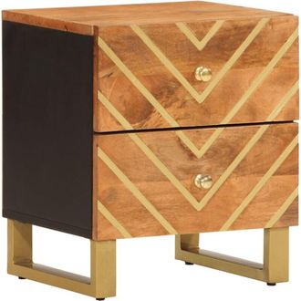 vidaXL Nachttisch Braun und Schwarz Massivholz Mango Vidaxl