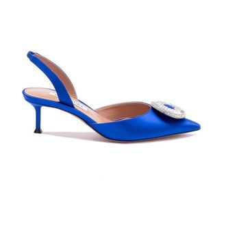 Aquazzura Femme, Chaussures, Bleu, Taille: 38 EU Crystal Hoop Sling Pump
