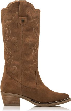 Mtng Mustang Teo braune Lederstiefel -Höhe Absatz 5cm