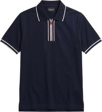 Kiton Homme, Tops, Bleu, Taille: XL Polo avec Zip