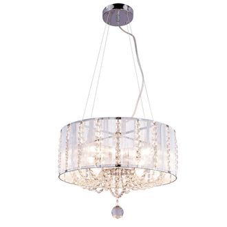 Globo Lighting Decken Pendel Leuchte Kristall Hänge Lampe Chrom Ess Zimmer Kronleuchter Luster silber-metallic 15091H
