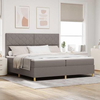 vidaXL Letto A Sorgente Led Con Testiera Talpa 200 X 200 Cm Tessuto Vidaxl