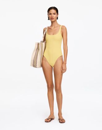 Arket Maillot 1 pi&egrave;ce effet froiss&eacute; - Jaune