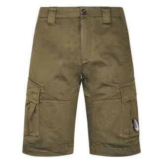 C.P. Company C.p. Company, Homme, Shorts, Vert, Taille: L Bermuda Cargo In Satin Stretch