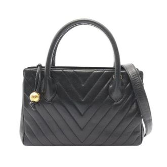Chanel Pre-owned Chevron V Stitch Lambskin 2way Handbag - Femme - Pre-owned - Noir - Taille: ONE Size