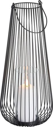 Ambia Home Laterne, Schwarz, Metall, Glas, rund, 45.5 cm, Glaseinsatz, Dekoration, Windlichter & Laternen, Laternen