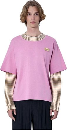 Marni Homme, Tops, Rose, Taille: XL T-shirt superpos&eacute;