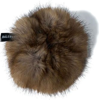 Balenciaga Holli faux-fur round scrunchie - Braun