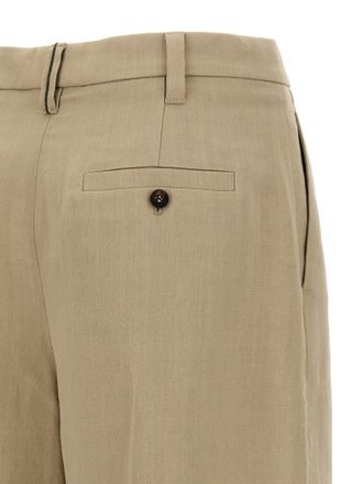 Brunello Cucinelli Tailored Viscose-Linen Twill Bermuda Shorts - Beige