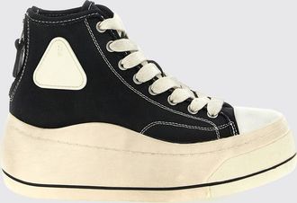 R13 Kurt Bicolor-Canvas High-Top-Plateau-Sneakers mit Rei&szlig;verschluss hinten
