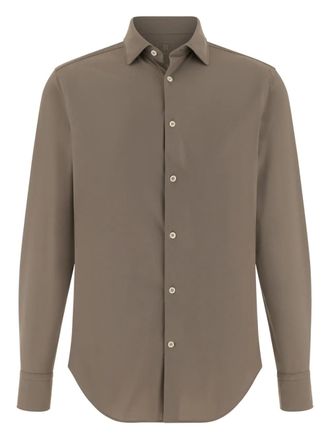 Boggi Milano tokyo-collar stretch shirt - Braun