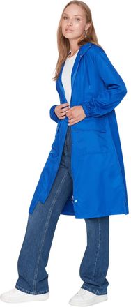 Trendyol Damen Trendyol Dames Regular Parkas Plain Woven trenchcoat Coat, Dunkelblau, 36 EU