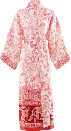 Bassetti CAPODIMONTE Kimono, aus 100% Baumwollsatin, in der Farbe Koralle R1, Größe: S-M - 9328358