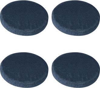 Generic 4er Set Stuhlkissen 40cm Rund Weiche Leinen Stuhlkissen Waschbar Sitzkissen Stuhl rutschfest Sitzpolster Stuhlauflage Bodenkissen für Küche Esszimmer 