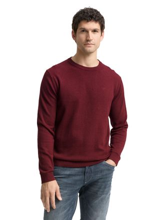 Tom Tailor Herren 1039810 Pullover, 39101-Bordeaux Melange, XL