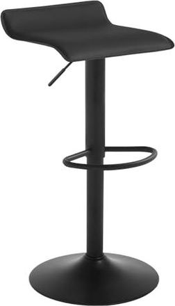 Woltu Tabouret Bar, Chaise Haute Cuisine R&eacute;glable en Hauteur, Pivotant &agrave; 360&deg; avec Repose-Pieds pour Bar, Cuisine, Comptoir, PVC+M&eacute;tal, Noir + Noir