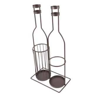 DOITOOL Modernes Weinregal aus Robustem Metall Multifunktionaler Weinflaschenhalter und Stilvoller Flaschenst&auml;nder Freistehend f&uuml;r Zuhause Bar Restaurant und 