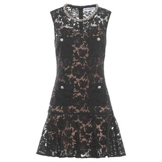 Self Portrait Femme, Robes, Noir, Taille: 36 FR Lace Crystal Dress