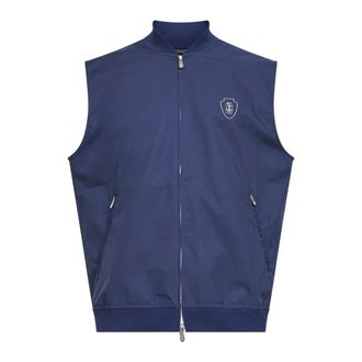 Brunello Cucinelli Homme, Vestes, Bleu, Taille: M Logo Nylon Vest