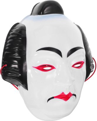 Garneck Samurai Kabuki Maske Vollgesicht aus Atmungsaktivem Material Unisex Cosplay Theatermaske Japanische Kultur