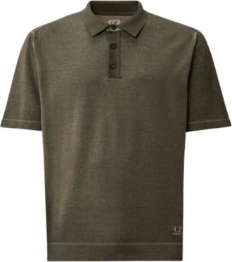 C.P. Company C.p. Company, Homme, Tops, Vert, Taille: XL Pull ras du cou en cr&ecirc;pe de coton double teinture