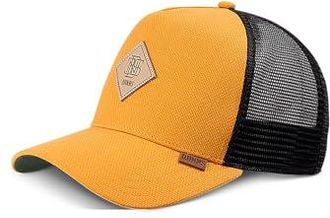 Djinns Casquette de camionneur Plainlace en maille, Moutarde, taille unique