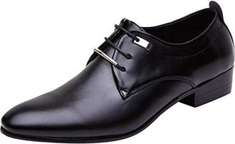 Generic Chaussures habill&eacute;es en cuir verni pour homme - Chaussures daffaires &agrave; lacets - Chaussures de mariage &agrave; bout pointu - Mocassins vintage formels - Moca