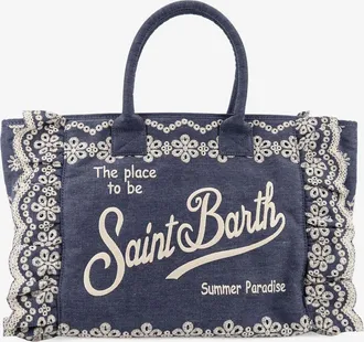MC2 Saint Barth Vanity Volant canvas handbag with Sangallo embroidery - MC2 SAINT BARTH - gender_Woman