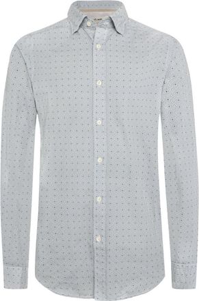 Fil Noir Gemustertes Baumwollhemd mit Kentkragen in