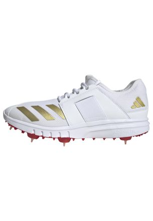 adidas Herren Howzat Spike Cricket-Schuhe, Cloud White/Gold Metallic/Pure Ruby, 41 1/3 EU