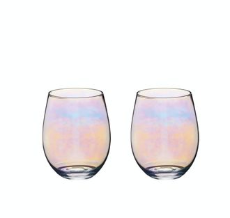 Bar Craft BarCraft Rainbow-Pearl Iridescent Bechergläser, 2er Set, 600ml, Geschenkbox