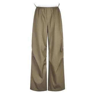 Alexander Wang Femme, Pantalons, Vert, Taille: 36 FR Pantalon &Eacute;lastique Logo Taille Moyenne
