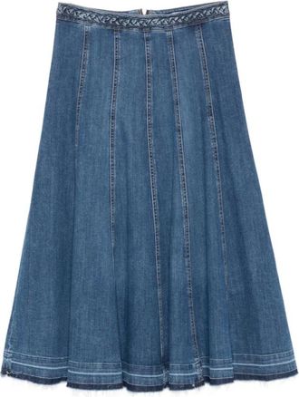 Liu Jo Femme, Jupes, Bleu, Taille: W26 Cotton Denim Midi Skirt