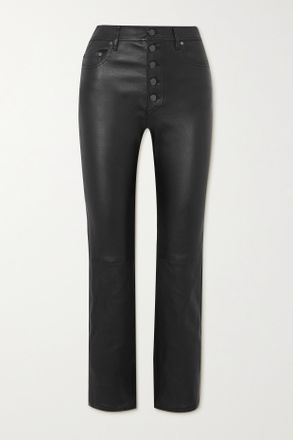 Joseph Den Verk&uuml;rzte Hose Mit Geradem Bein Aus Leder - Schwarz