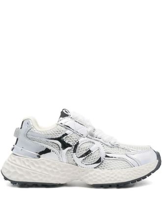 No Name Low-Top Sneaker - Silver And White Sneakers With Mesh Panels - Gr. 38 (EU) - in Wei&szlig; - f&uuml;r Damen