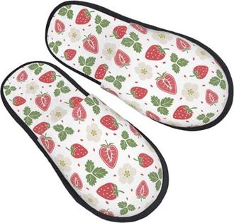 Generic Fourrure Pantoufles Feuilles De Fraisier Mignonnes Chaud Pantoufles DH&ocirc;tel Antid&eacute;rapant Chaussons Pour Int&eacute;rieur Chambre Spa L