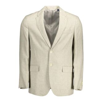 GANT Klassische Leinenjacke in Beige mit Logo - - Jackets - Herren - Beige - XL