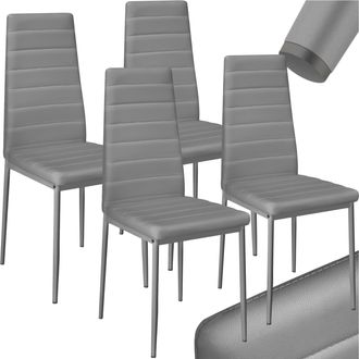 TecTake 4er Set Esszimmerstühle, Stuhl mit hoher Rückenlehne, 45 x 48 x 98,5 cm, Küchenstühle, Stühle für Esstisch, Esszimmer, Dining Table, Vorzimmer Möbel S
