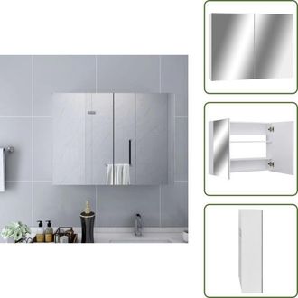 vidaXL Bad-Spiegelschrank Wei&szlig; 80x15x60 cm mdf - Spiegelschrank - Badspiegel - Badezimmerm&ouml;bel - Wandregal - Aufbewahrung