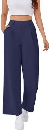 Generico Pantalons De Jogging Femmes Taille Haute Pantalon Courb&eacute; Jambe Large Athl&eacute;tique Pantalon Avec Poches D&eacute;contract&eacute; Sport Confortable Pantalon Salopette 