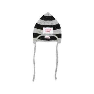 Charles Jeffrey Loverboy Striped Tie-fastening Beanie Hat
