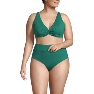 Lands End Bikinitop mit Twist-Detail, Damen, Gr&ouml;&szlig;e:50 plus, Gr&uuml;n, Elasthan/Nylon-Mischung, by Lands End