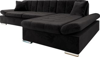 Mirjan24 Ecksofa Malwi Premium mit Regulierbare Armlehnen L-Form Sofa vom Hersteller Eckcouch mit Schlaffunktion + Bettkasten Couch Wohnlandschaft (Piano 17, S