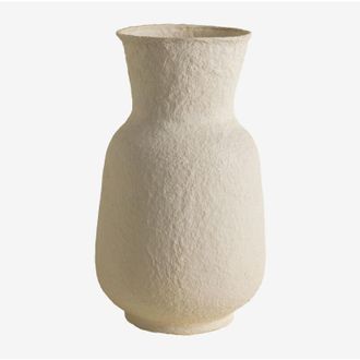 Sklum Dekorative handgefertigte Vase aus Sousel-Pappmach&eacute; Weiss