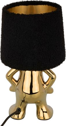 Novel Tischleuchte, Schwarz, Gold, Textil, Keramik, zylindrisch,zylindrisch, 28 cm, RoHS, CE, Schnurschalter, Lampen & Leuchten, Innenbeleuchtung, Tischlamp